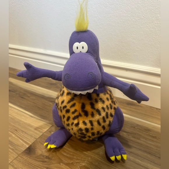 Toys | Russ Berrie Vintage Caveman Plush Purple Dinosaur Cheetah Fur ...